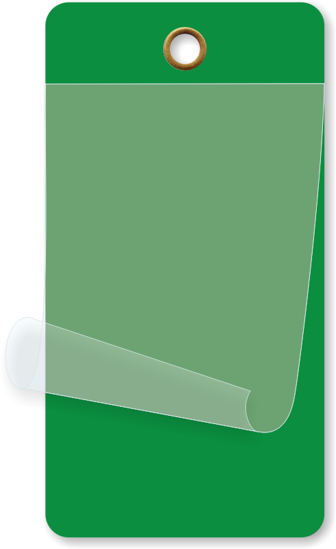 Dark Green Self-Laminating Blank Inspection Tag, SKU: TG-2103-DG