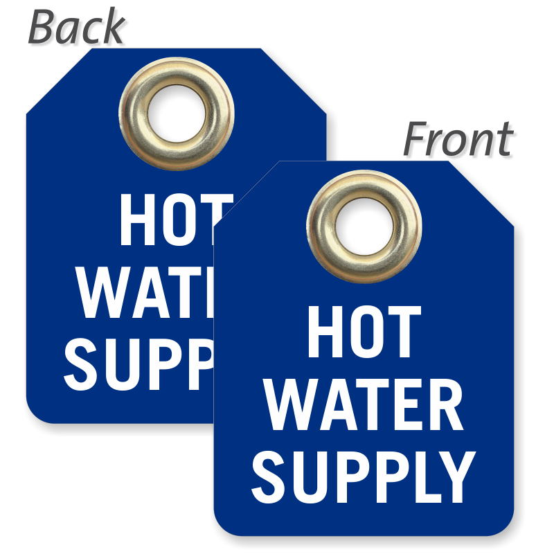 Hot Water Supply Mini Valve Tag, SKU: TG-2229