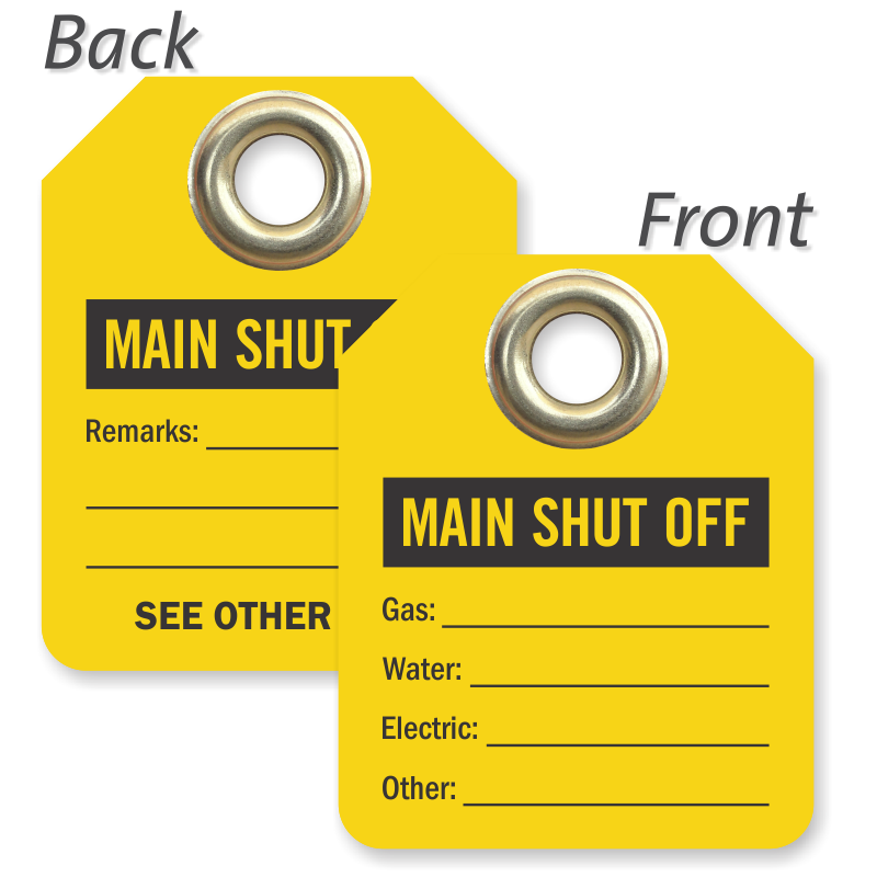 Main Shut Off Mini Tag, SKU: TG-2214