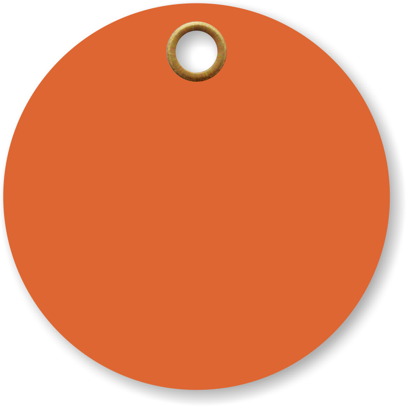 3 in. Fluorescent Orange Circular Blank Tags, SKU: TG-2123-FO